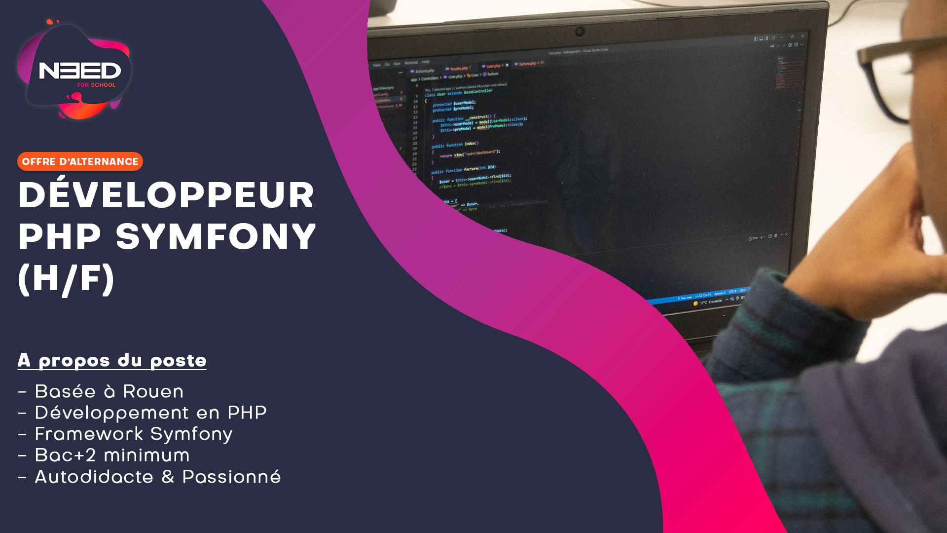 Développeur PHP - Symfony - Offre d'alternance (H/F) - Need For School
